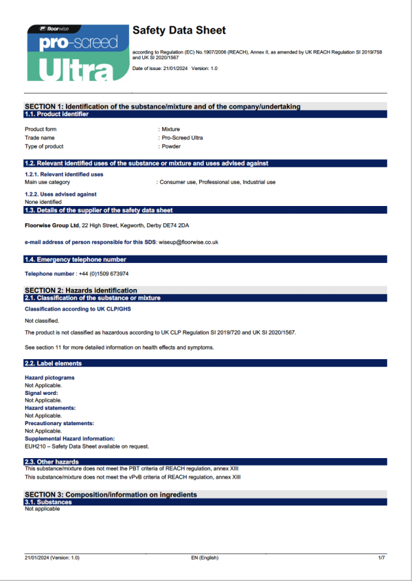 F5ULTRA - Pro-Screed Ultra - Floorwise