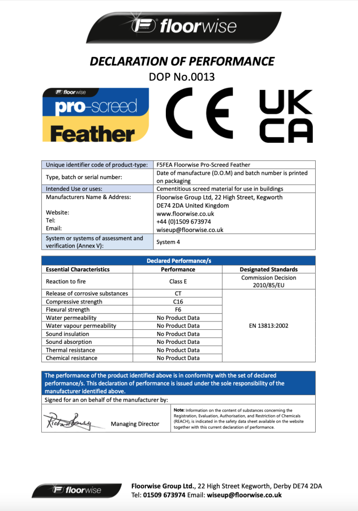 F5FEA - Pro-Screed Feather - Floorwise